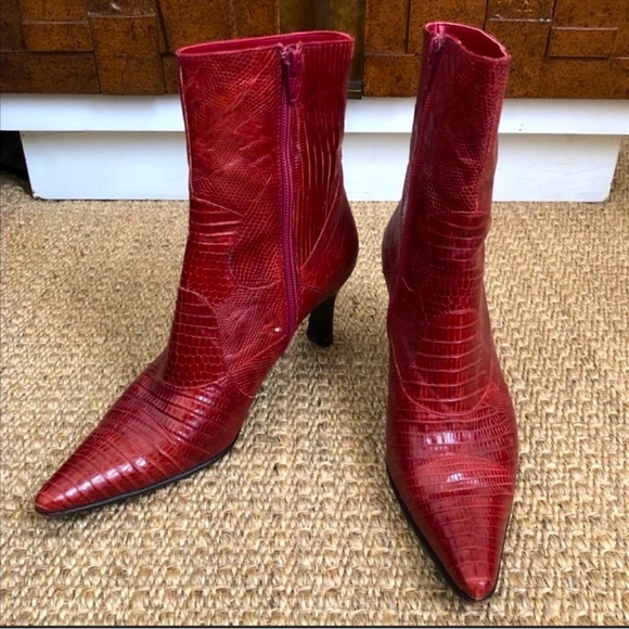 Roberto Cavalli | Shoes | Roberto Botticelli Italian Red Snake Skin ...